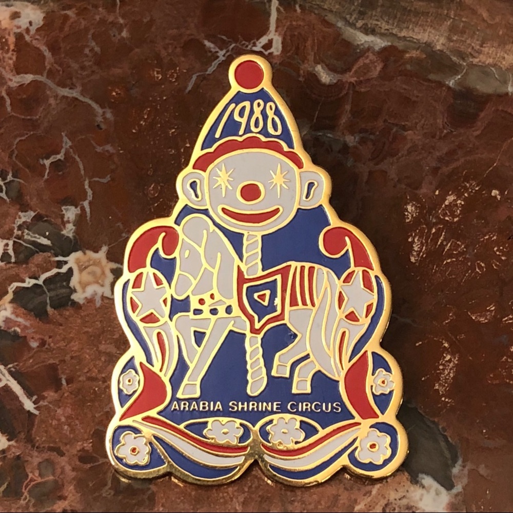 Vintage Arabia Shrine Circus Enamel Pin 1988 - Gem
